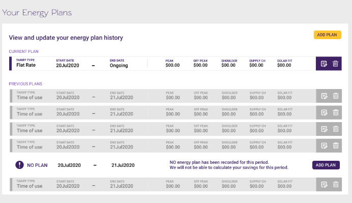 Energy Plans Page - How do I update my 'Energy Plans' information on ...