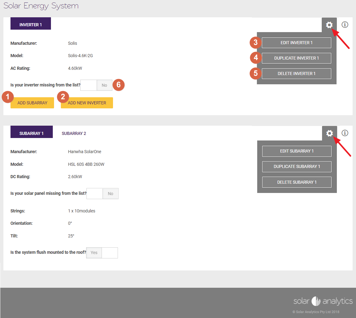 How to update your Solar Energy System Details on the dashboard?